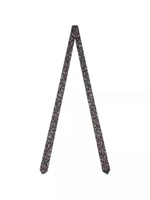 Dolce & Gabbana Floral Print Silk Neck Tie - Black
