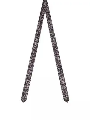 Dolce & Gabbana Floral Print Silk Neck Tie - Black