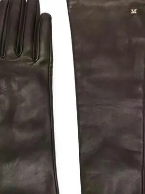 Max Mara Afidee Logo-plaque Leather Gloves