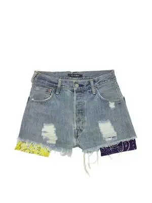 HTC LOS ANGELES Distressed Bandana-insert Shorts