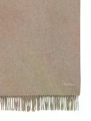 Max Mara Fringed Logo-embroidered Scarf