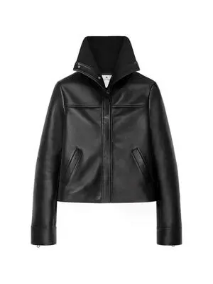 COURREGES High-collar Leather Jacket