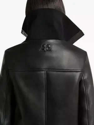 COURREGES High-collar Leather Jacket
