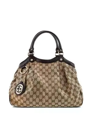 Gucci Sukey Gg Canvas Leather Medium Tote Bag - Brown