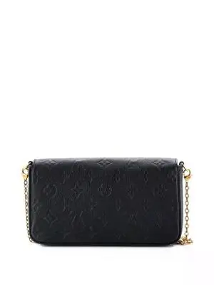 LOUIS VUITTON Felicie Pochette Monogram Empreinte Leather Crossbody Bag - Black