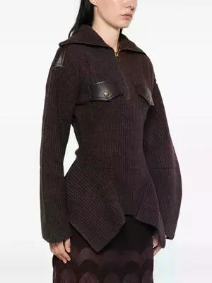 Zimmermann Ribbed-knit Panelled Sweater - Brown