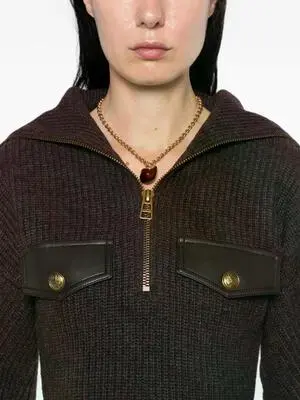 Zimmermann Ribbed-knit Panelled Sweater - Brown