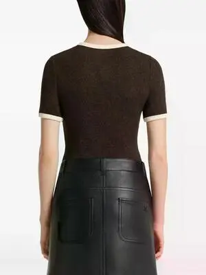 COURREGES Heather Contrast-trim T-shirt