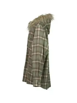 KAMIYA Faux-fur Hooded Overshirt