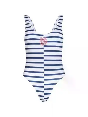 JEAN PAUL GAULTIER The Asymetric Marinière Swimsuit - Blue