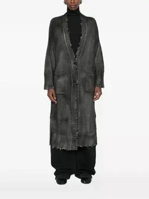 Avant Toi Distressed-effect Longline Coat
