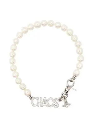 VIVIENNE WESTWOOD Tone Crystal Embellished Chaos Pendant Necklace - Silver
