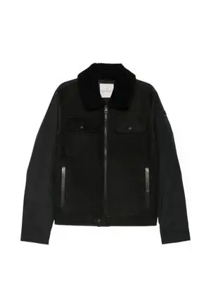 Moncler Shearling Collar Panelled Jacket - Black