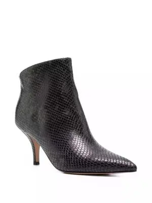 TWINSET Snakeskin Effect Pointed Toe Ankle Boots