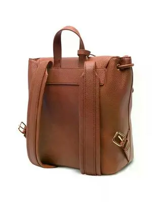 Moschino Logo Plaque Pebbled Backpack