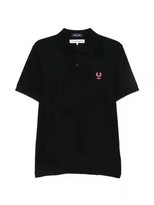 Comme Des Garçons Logo-embroidered Cotton Polo Shirt - Black