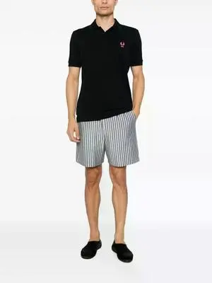 Comme Des Garçons Logo-embroidered Cotton Polo Shirt - Black