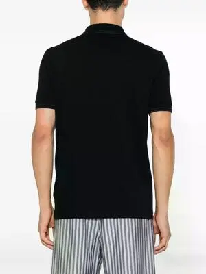 Comme Des Garçons Logo-embroidered Cotton Polo Shirt - Black