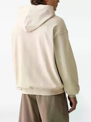 Adidas Logo-embroidered Hoodie - Neutrals
