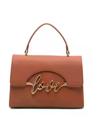 Moschino Logo Plaque Tote Bag - Brown