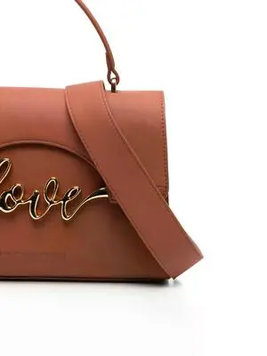 Moschino Logo Plaque Tote Bag - Brown