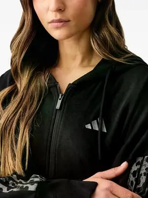 Adidas Leopard-print-stripe Hoodie
