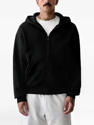 Adidas Logo-embroidered Zip-up Hoodie - Black