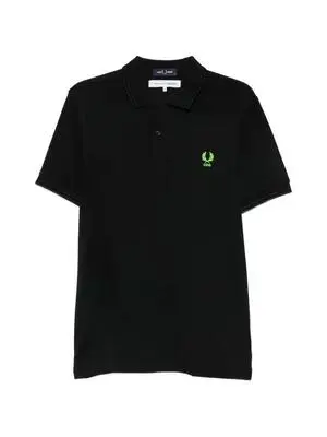 Comme Des Garçons Logo-embroidered Polo Shirt - Black
