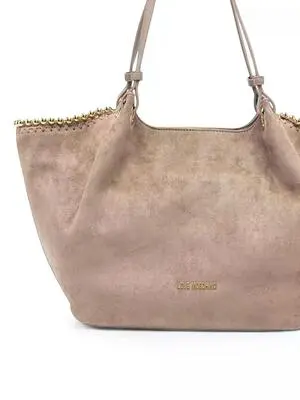 Moschino Beaded Trim Suede Effect Tote Bag