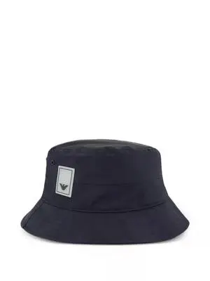 Emporio Armani Logo Patch Bucket Hat - Blue
