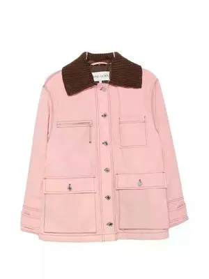 Stine Goya Ribbed-knit Collar Contrast-stitch Jacket