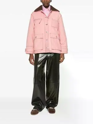 Stine Goya Ribbed-knit Collar Contrast-stitch Jacket