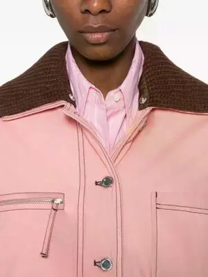 Stine Goya Ribbed-knit Collar Contrast-stitch Jacket