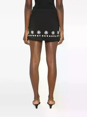 Stine Goya Button-embellished Floral-motif Mini Skirt