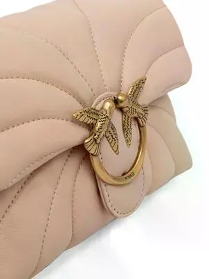 Pinko Mini Love Quilted Leather Crossbody Bag
