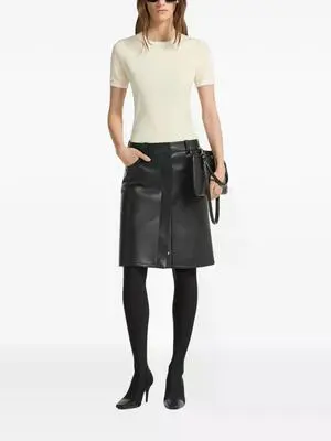 COURREGES Logo-embroidered Contrast-trim T-shirt