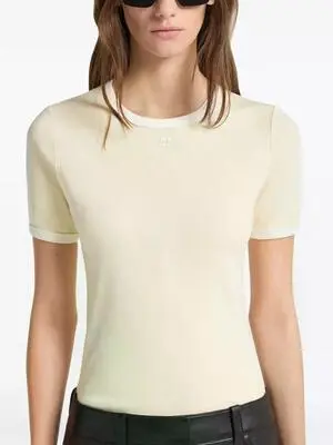 COURREGES Logo-embroidered Contrast-trim T-shirt