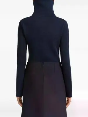 COURREGES Logo-patch High-neck Sweater - Blue