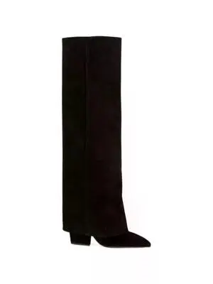 Paris Texas Jane Fold-over Boots - Black
