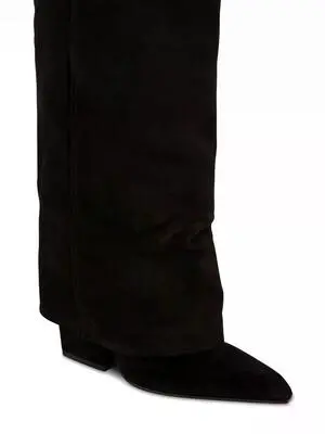 Paris Texas Jane Fold-over Boots - Black