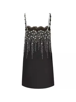 Valentino Garavani Crystal-embellished Lace-trim Dress
