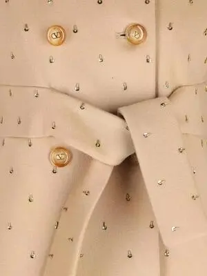 Valentino Garavani Sequin-embellished Faux-fur Collar Coat