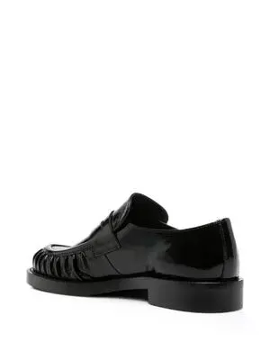 GUGLIELMO ROTTA Ruched Patent-leather Loafers