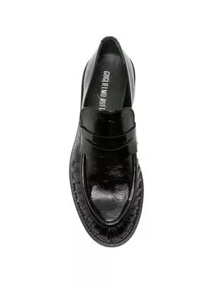 GUGLIELMO ROTTA Ruched Patent-leather Loafers
