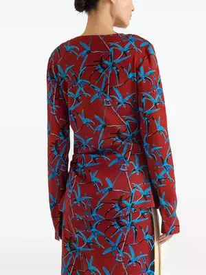 Proenza Schouler Anais Top In In Printed Stretch Cady - Red