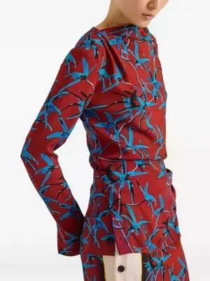 Proenza Schouler Anais Top In In Printed Stretch Cady