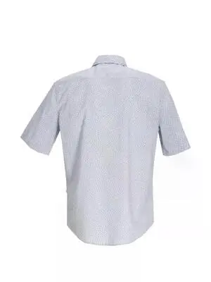 BOSS Short-sleeve Button-down Cotton Shirt - Blue