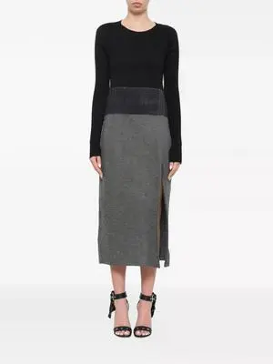 Neil Barrett Ribbed Side-slit Midi Dress
