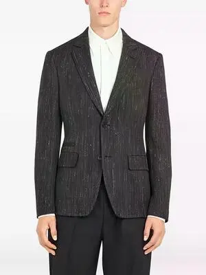 FERRAGAMO Herringbone Single-breasted Jacket - Grey