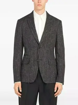 FERRAGAMO Herringbone Single-breasted Jacket - Grey